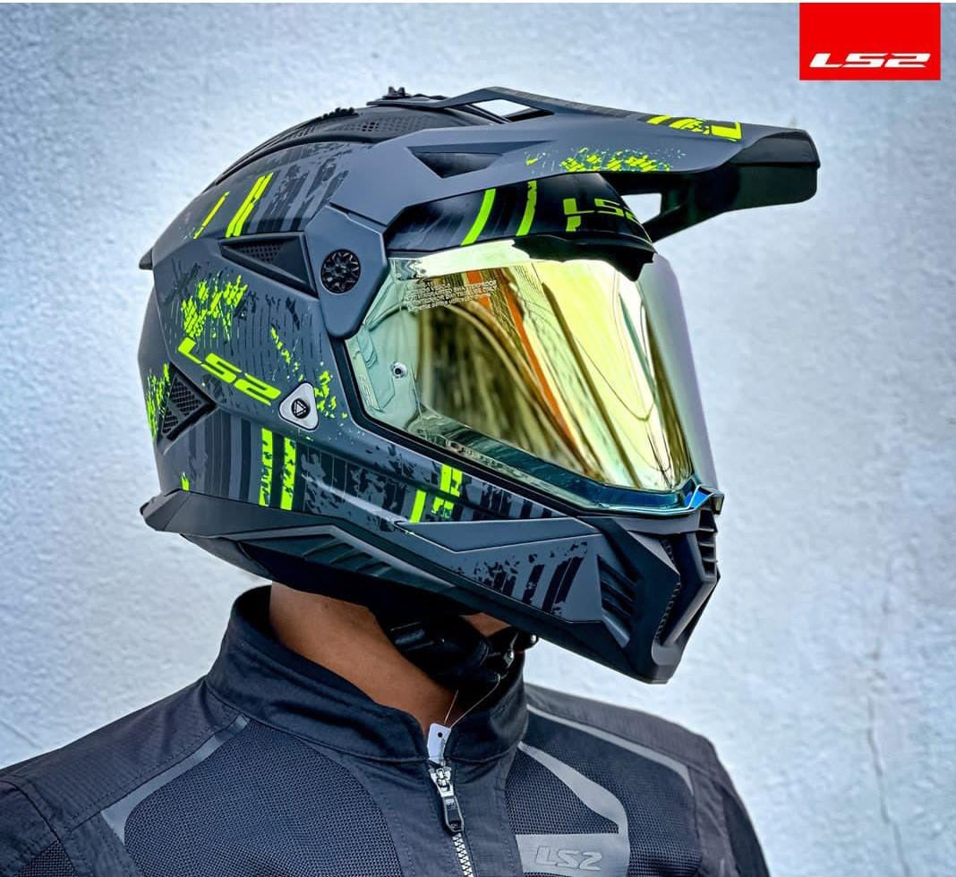 MX702 Pioneer II Crazy Matt Black H-V Yellow – www.ls2helmetspk.com