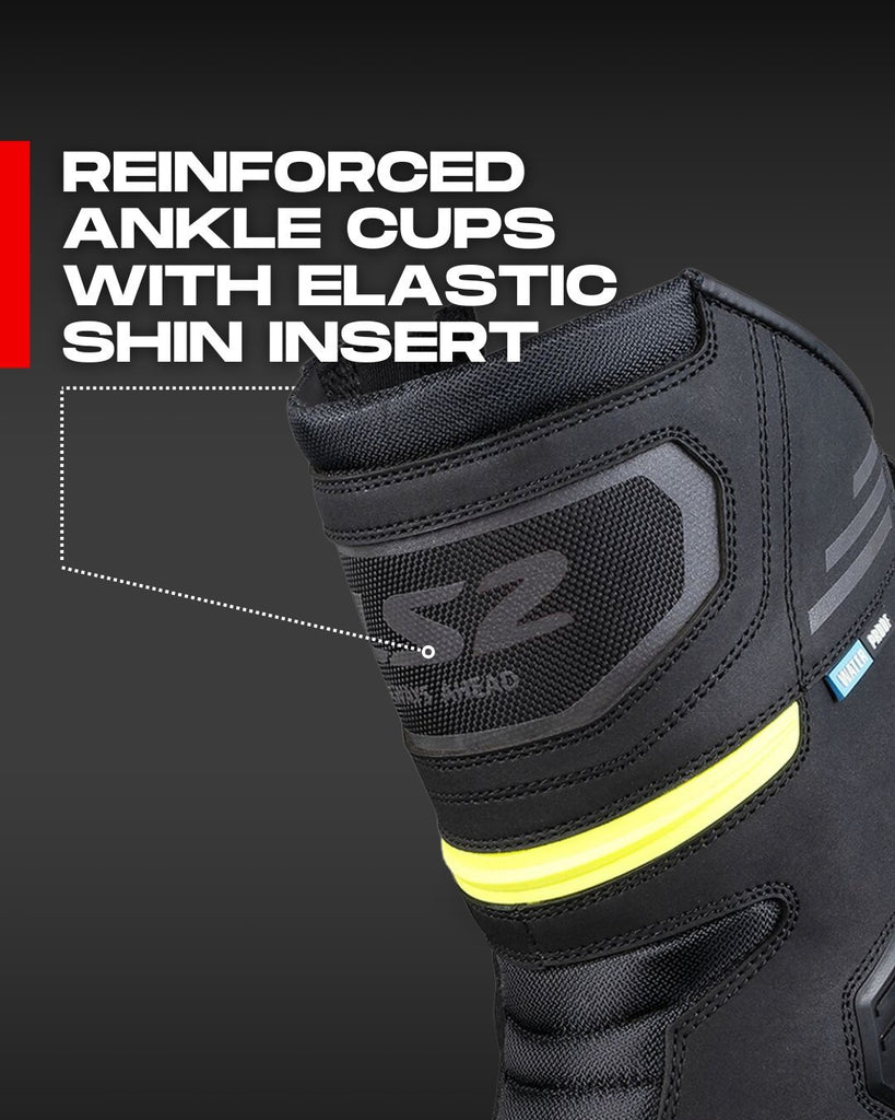 LS2 Goby Man Boots Black H-V Yellow Waterproof – www.ls2helmetspk.com
