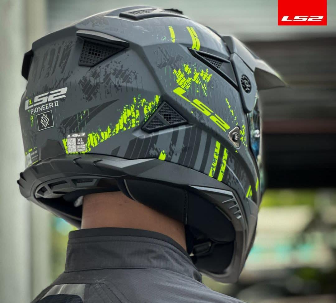 MX702 Pioneer II Crazy Matt Black H-V Yellow – www.ls2helmetspk.com