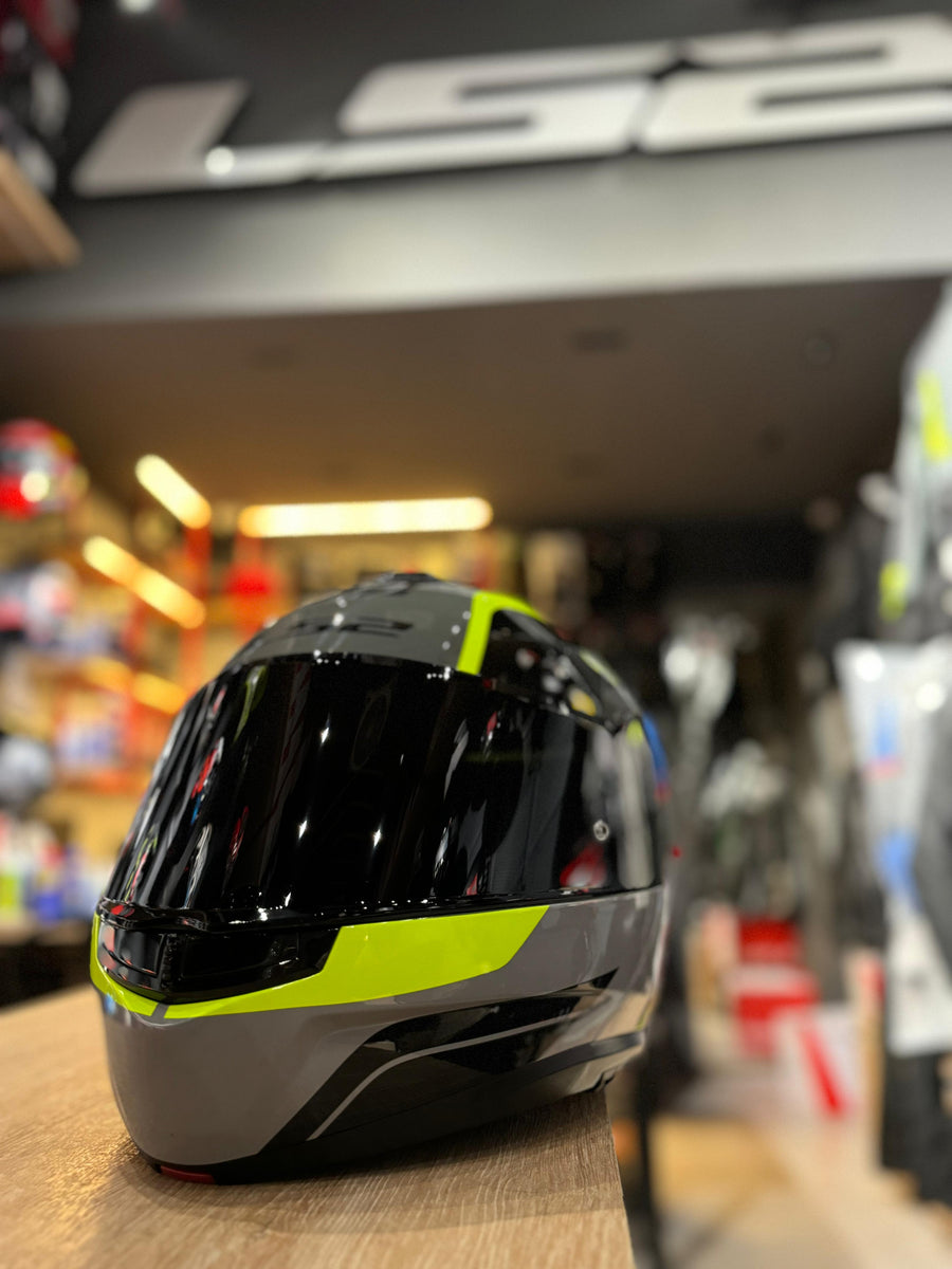 FF908 Strobe II Monza Gloss Black H-V Yellow – www.ls2helmetspk.com