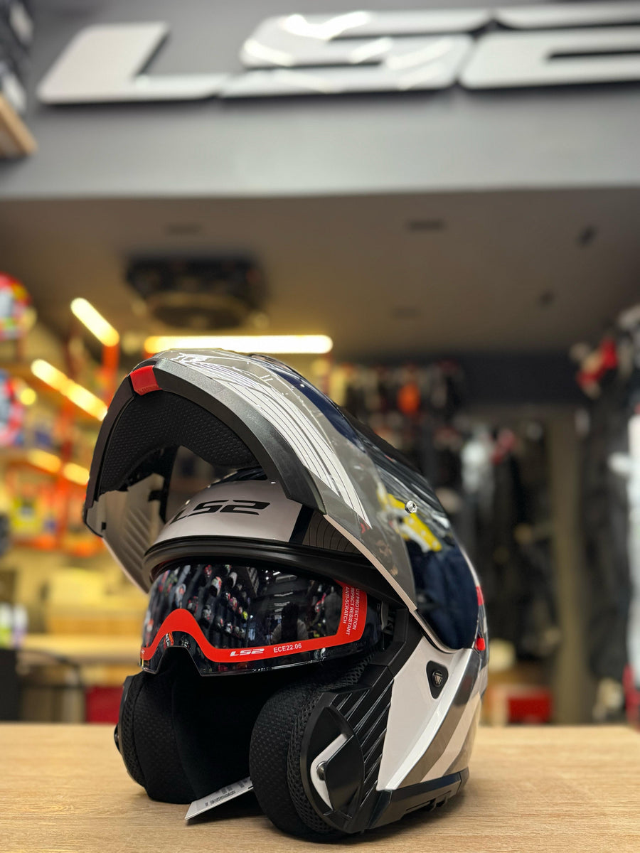 FF908 Strobe II Monza Gloss White Blue Red – www.ls2helmetspk.com